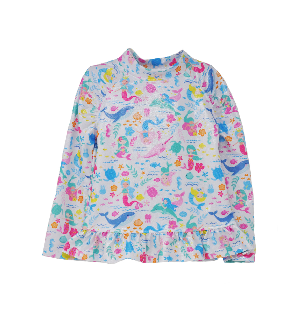 UPF 50+ Ruffle Rash Guard | Mermaid Friends – FlapHappy