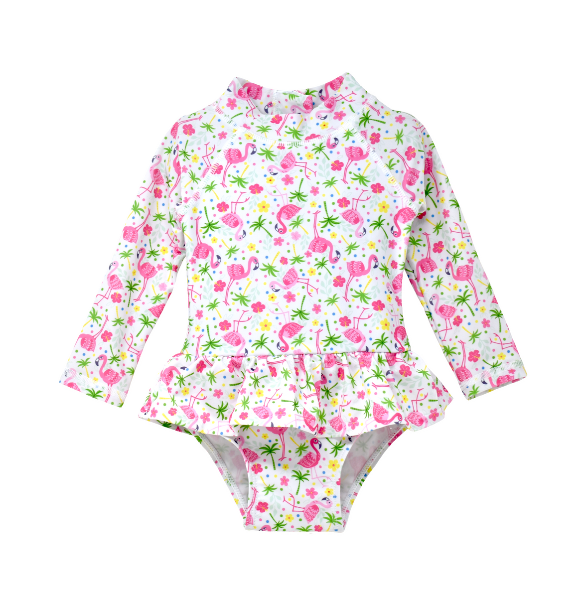 UPF 50+ Alissa Infant Ruffle Rash Guard Swimsuit - F – FlapHappy
